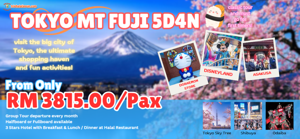 Pakej Tokyo Mt Fuji 2024/2025 – Trip Halal Jepun